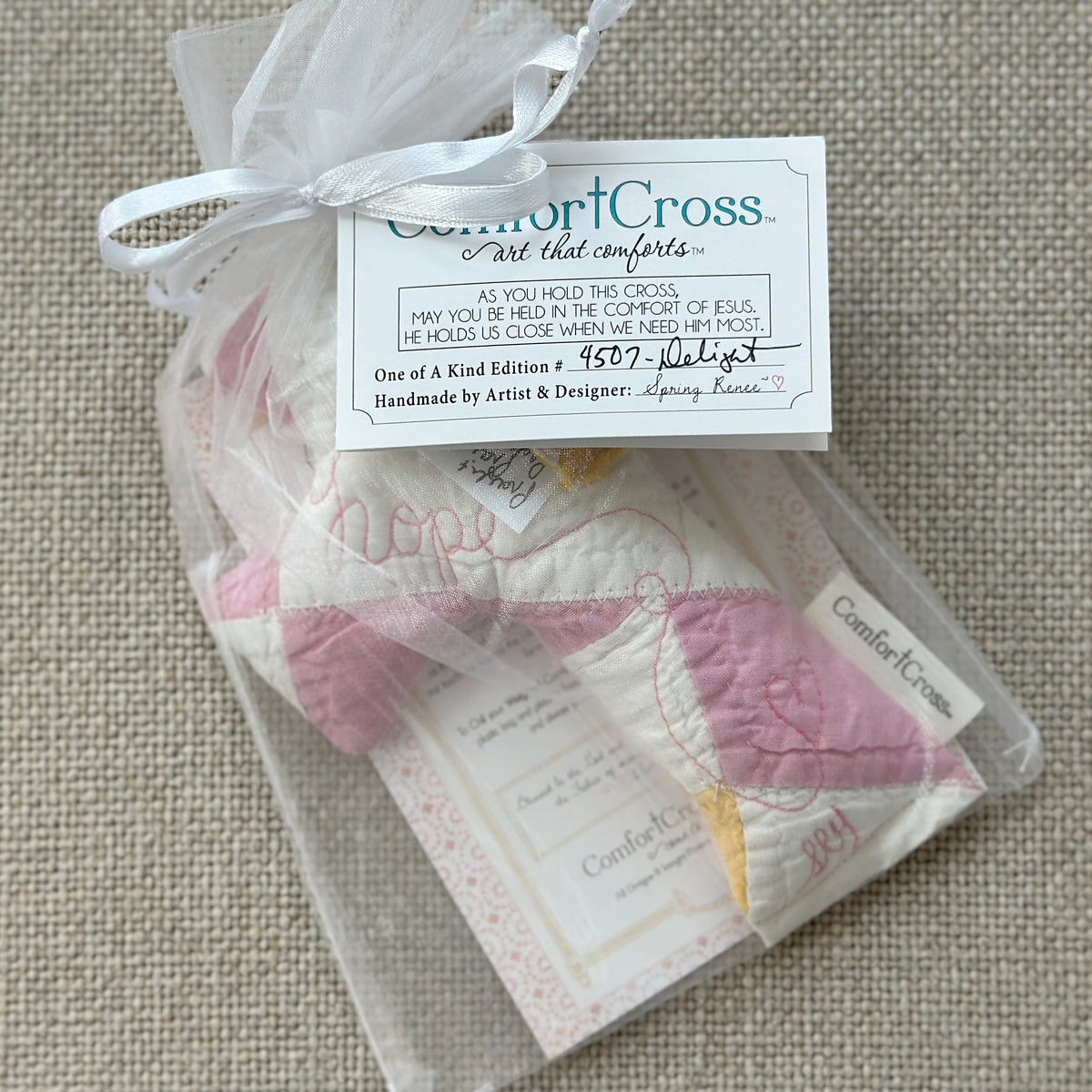Comfort Cross with Prayer Pocket-Delight (Romans 15:13) Unscented ...